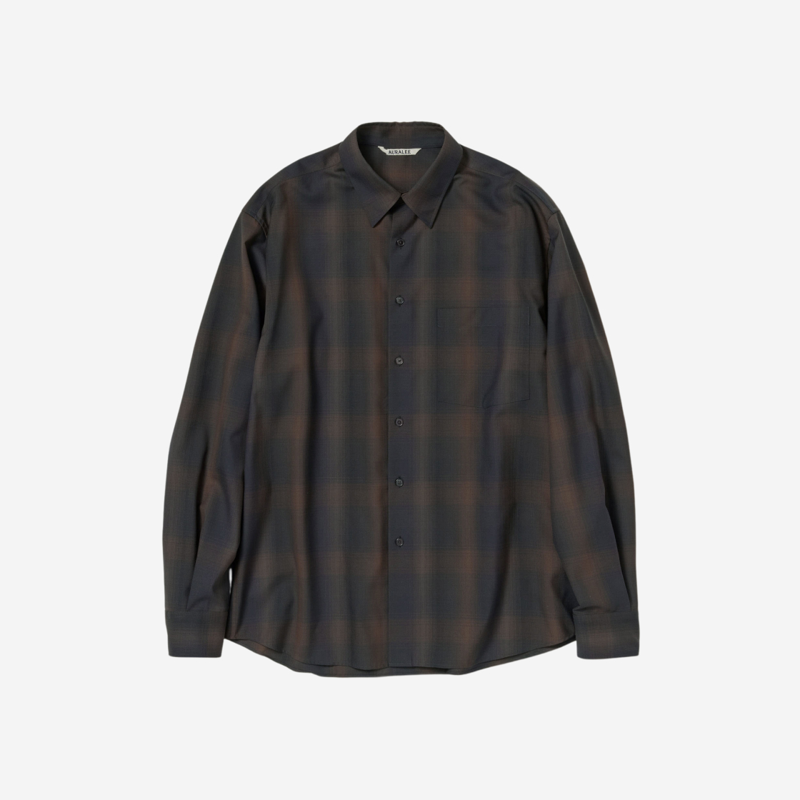 오라리 슈퍼 라이트 울 체크 셔츠 브라운 블랙 체크 - 23SS | Auralee | KREAM