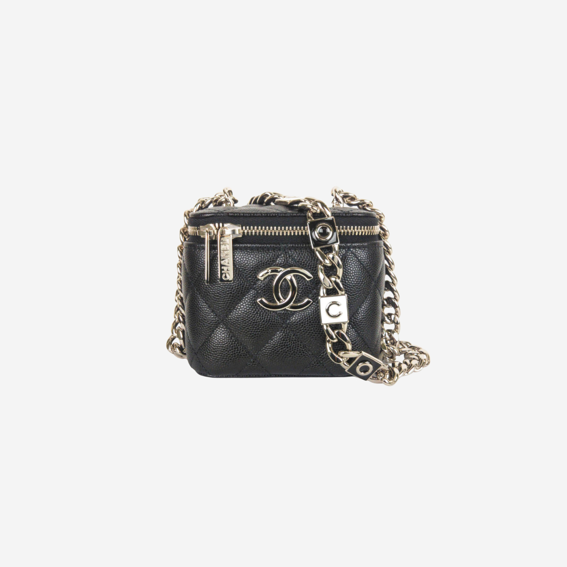 샤넬 체인 달린 미니백 샤이니 그레인드 카프스킨 & 실버 메탈 블랙 | Chanel | KREAM