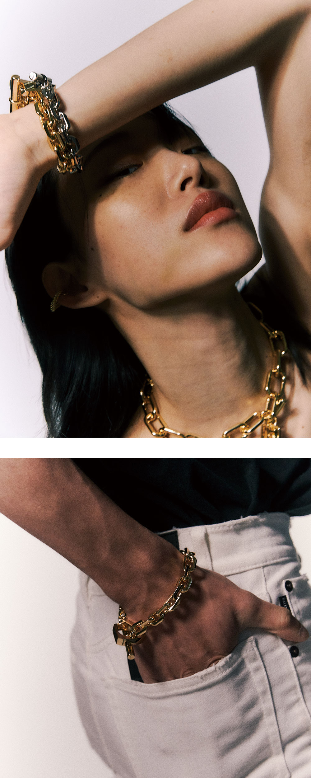 포트레이트리포트 펜타곤 체인 라지 브레이슬릿 실버 골드 | PORTRAIT REPORT | KREAM