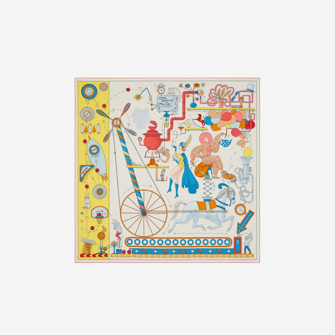 (W) 에르메스 티 포 투 스카프 90 크렘 죤 비프 멀티꼴로르 | Hermes | KREAM