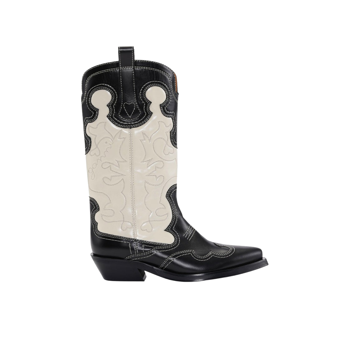 가니 미드 샤프트 자수 웨스턴 부츠 블랙 에그렛 | Ganni | KREAM