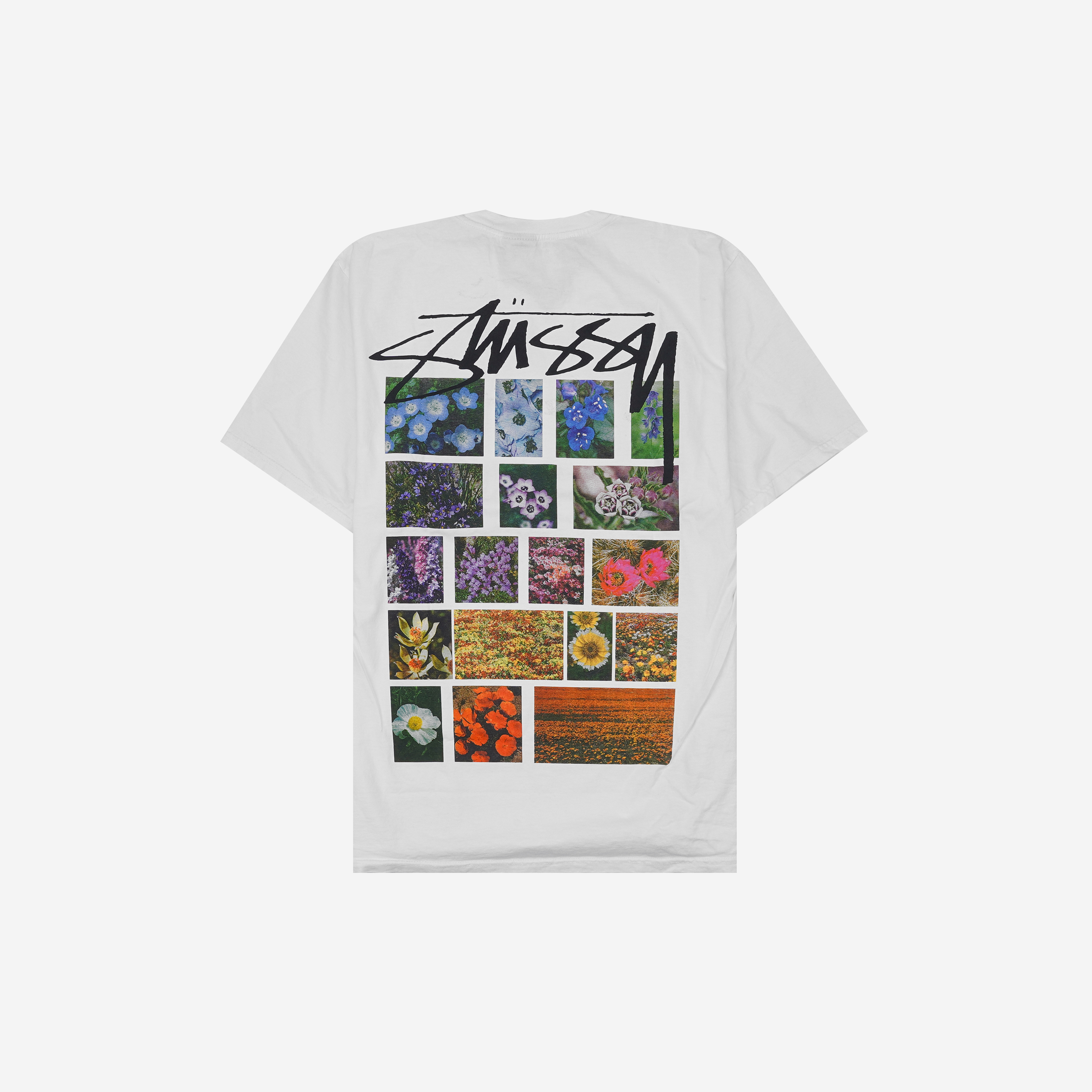 스투시 플라워 그리드 피그먼트 다이드 티셔츠 내츄럴 | KREAM