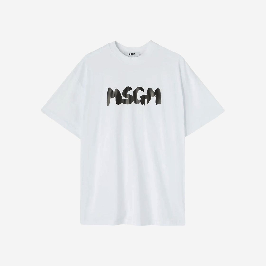 엠에스지엠 뉴 브러쉬드 로고 코튼 크루넥 티셔츠 화이트 | MSGM | KREAM