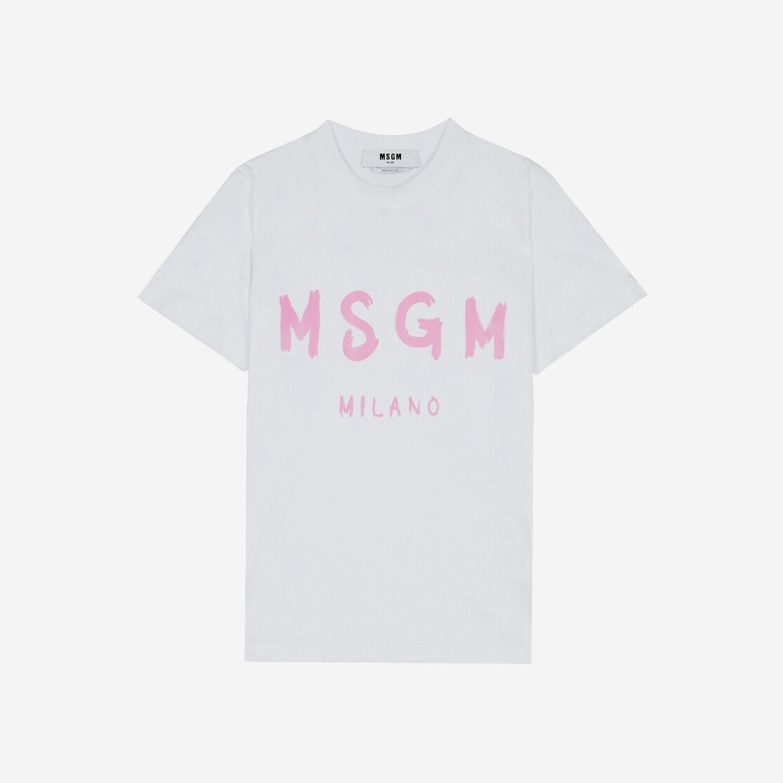 (W) 엠에스지엠 브러쉬드 로고 코튼 크루넥 티셔츠 화이트 | MSGM | KREAM
