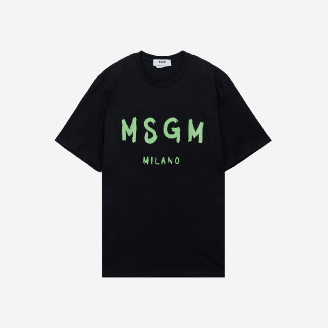 엠에스지엠 브러쉬드 로고 코튼 티셔츠 블랙 | MSGM | KREAM
