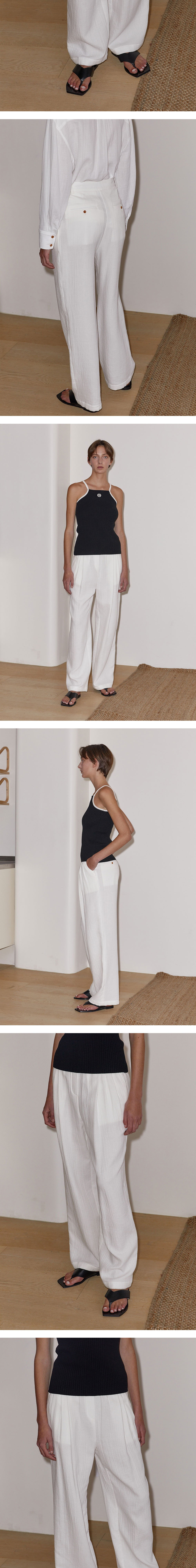 엔오르 우먼 프론트 밴딩 스트레이트 팬츠 화이트 | ENOR | KREAM