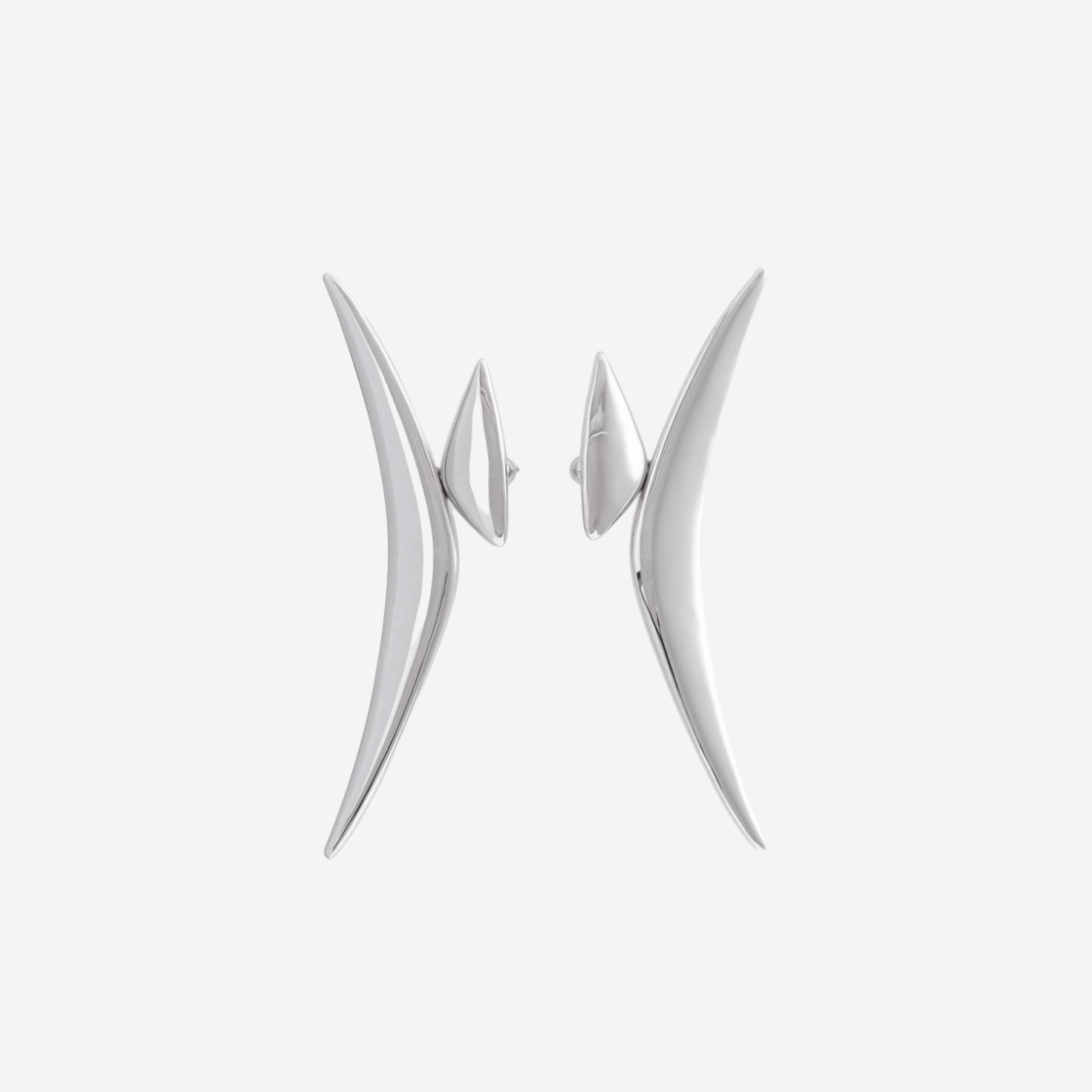 (W) 에이치앤엠 x 뮈글러 부메랑 이어링 실버 | H&M | KREAM