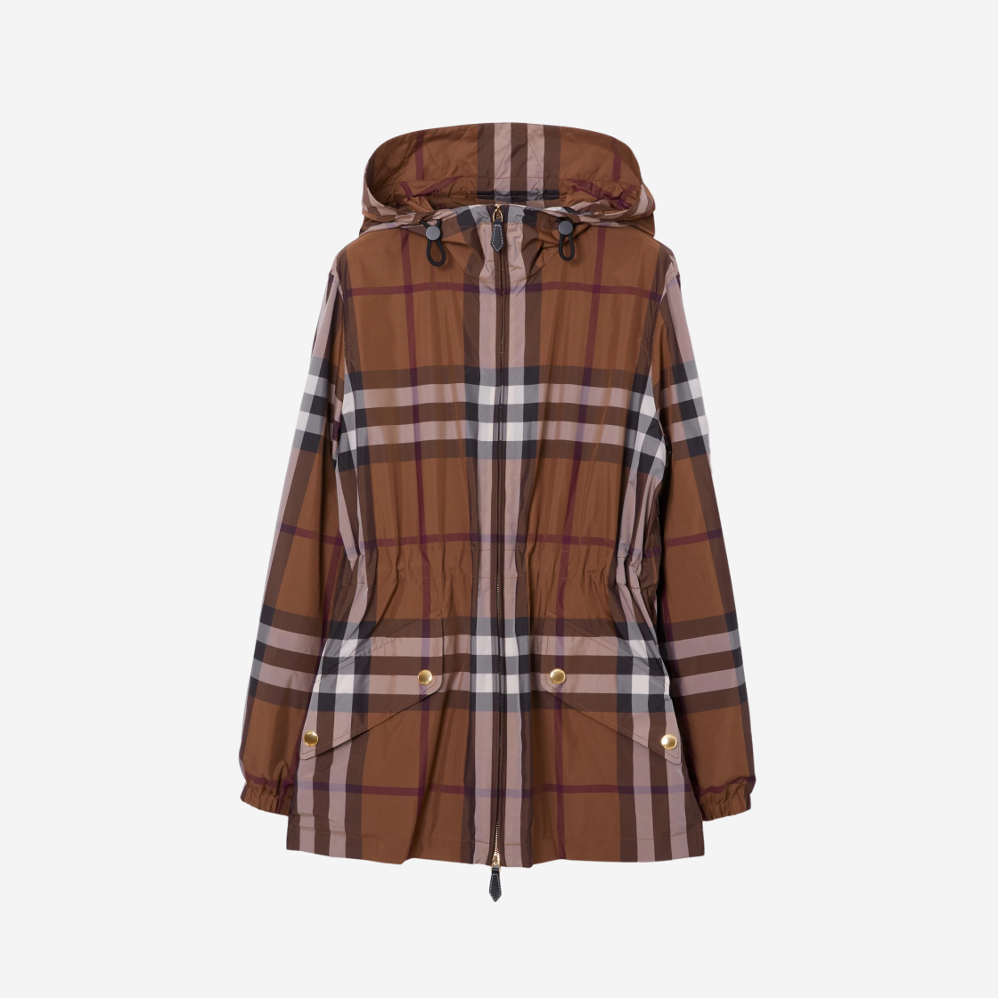 (W) 버버리 체크 라이트웨이트 숏 파카 다크 버치 브라운 | Burberry | KREAM