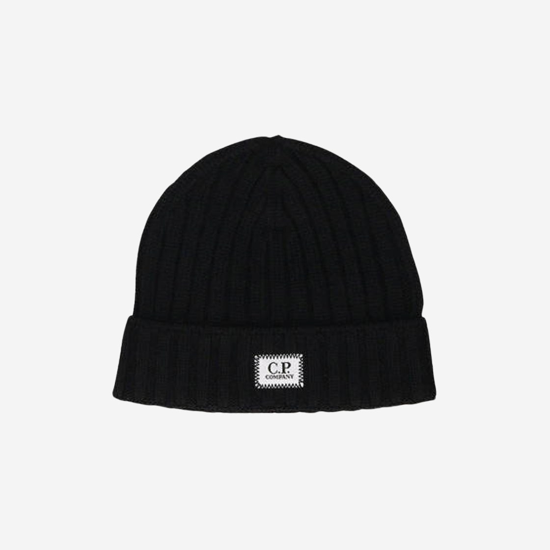 C.P. 컴퍼니 엑스트라 파인 메리노 울 로고 비니 거즈 블랙 - 22FW | C.P. Company | KREAM