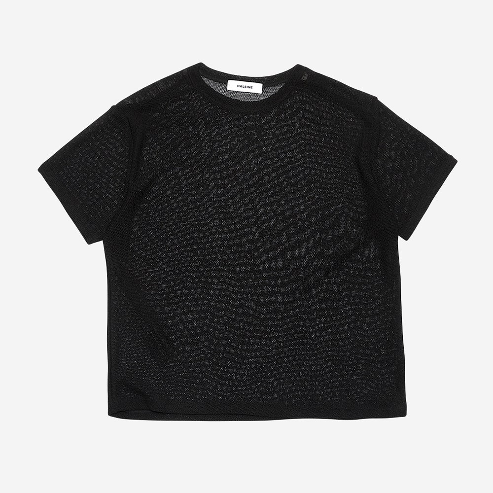 알렌느 메쉬 니트 1/2 티셔츠 블랙 | Haleine | KREAM