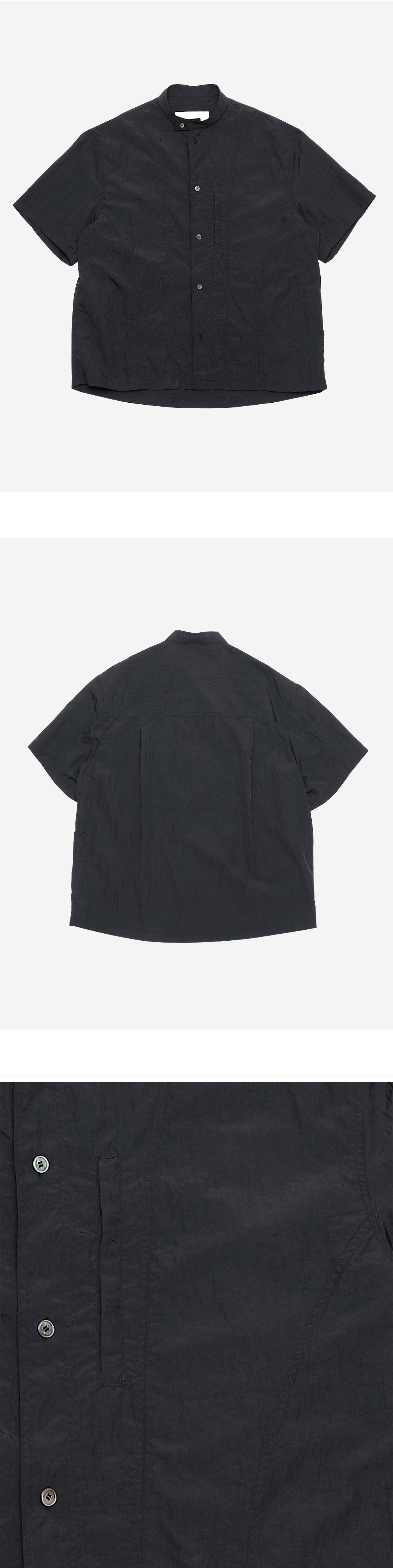 알렌느 바이커 디테일 3D 1/2 셔츠 블랙 | Haleine | KREAM