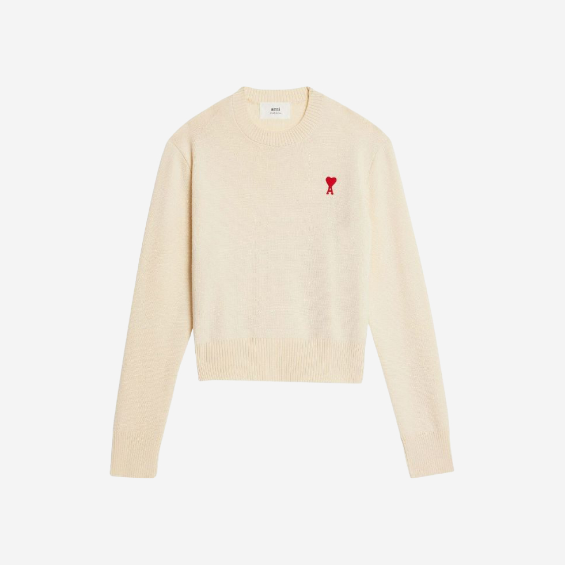 (W) 아미 스몰 하트 로고 스웨터 바닐라 | AMI | KREAM