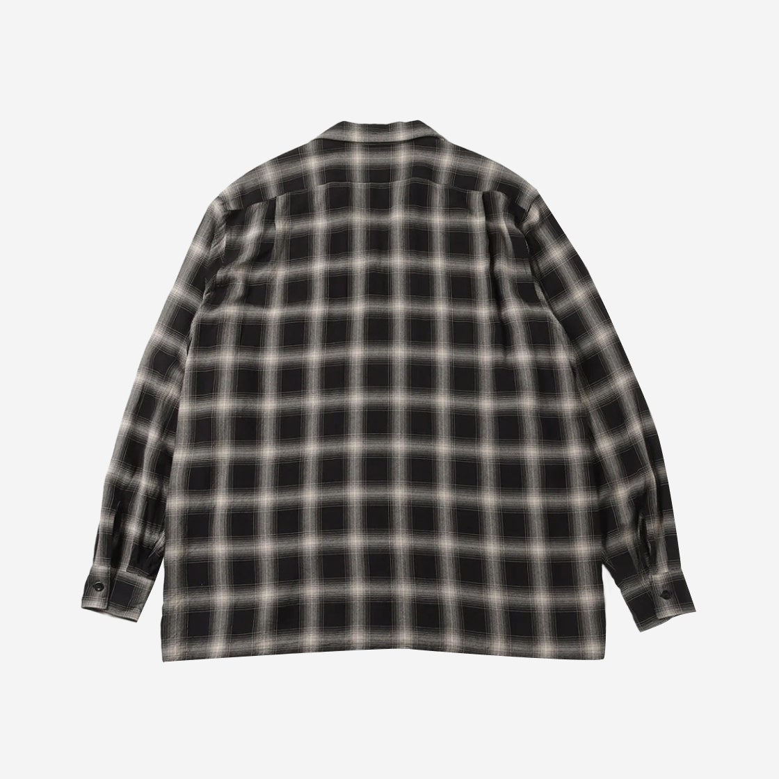 코모리 레이온 오픈 칼라 셔츠 체크 - 23SS | Comoli | KREAM