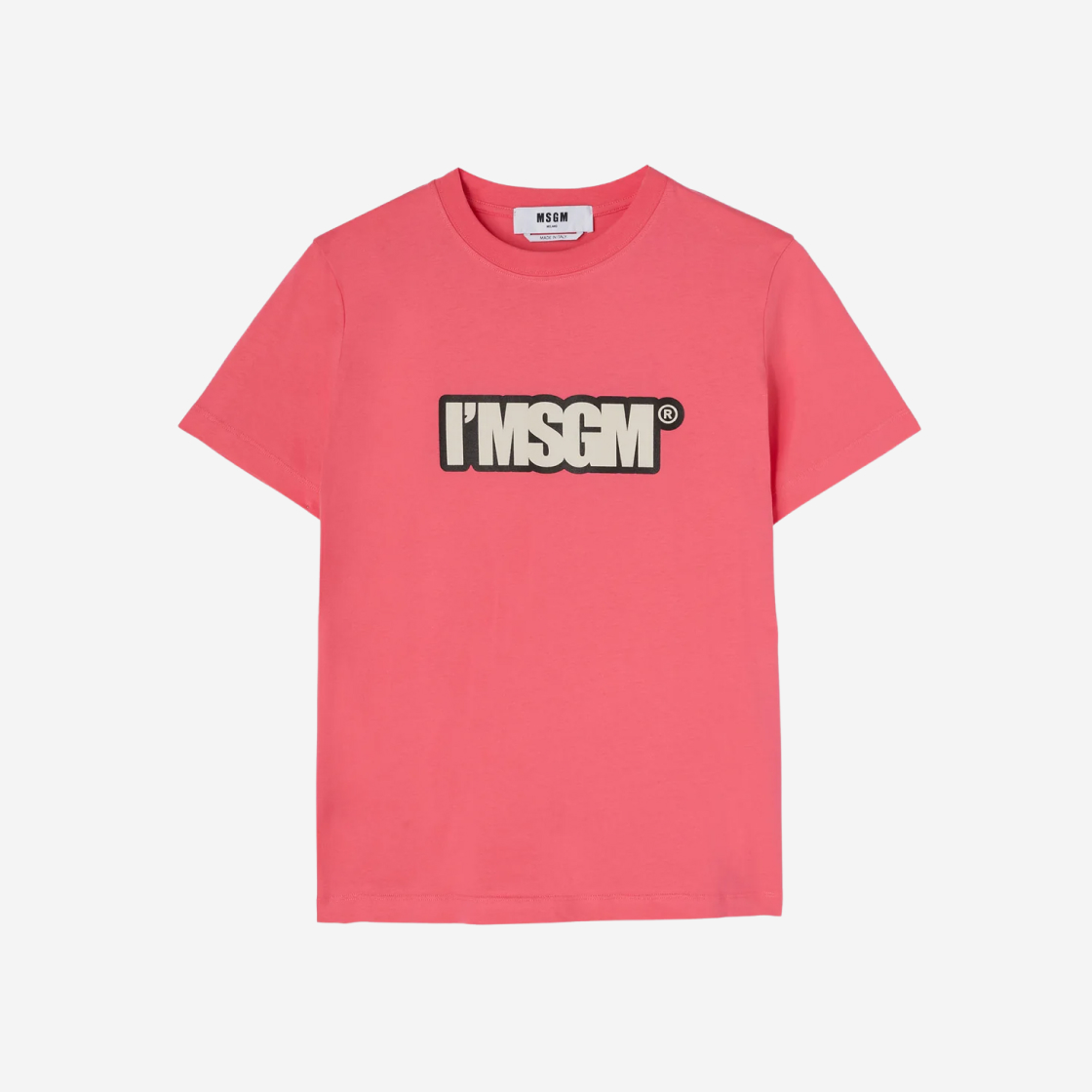 (W) 엠에스지엠 I'MSGM 로고 코튼 크루넥 티셔츠 푸시아 | MSGM | KREAM