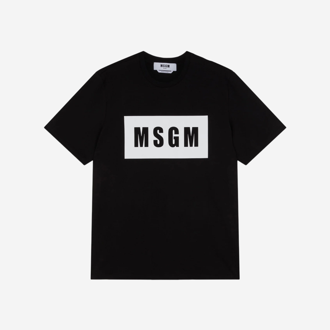 엠에스지엠 박스 로고 코튼 티셔츠 블랙 | MSGM | KREAM