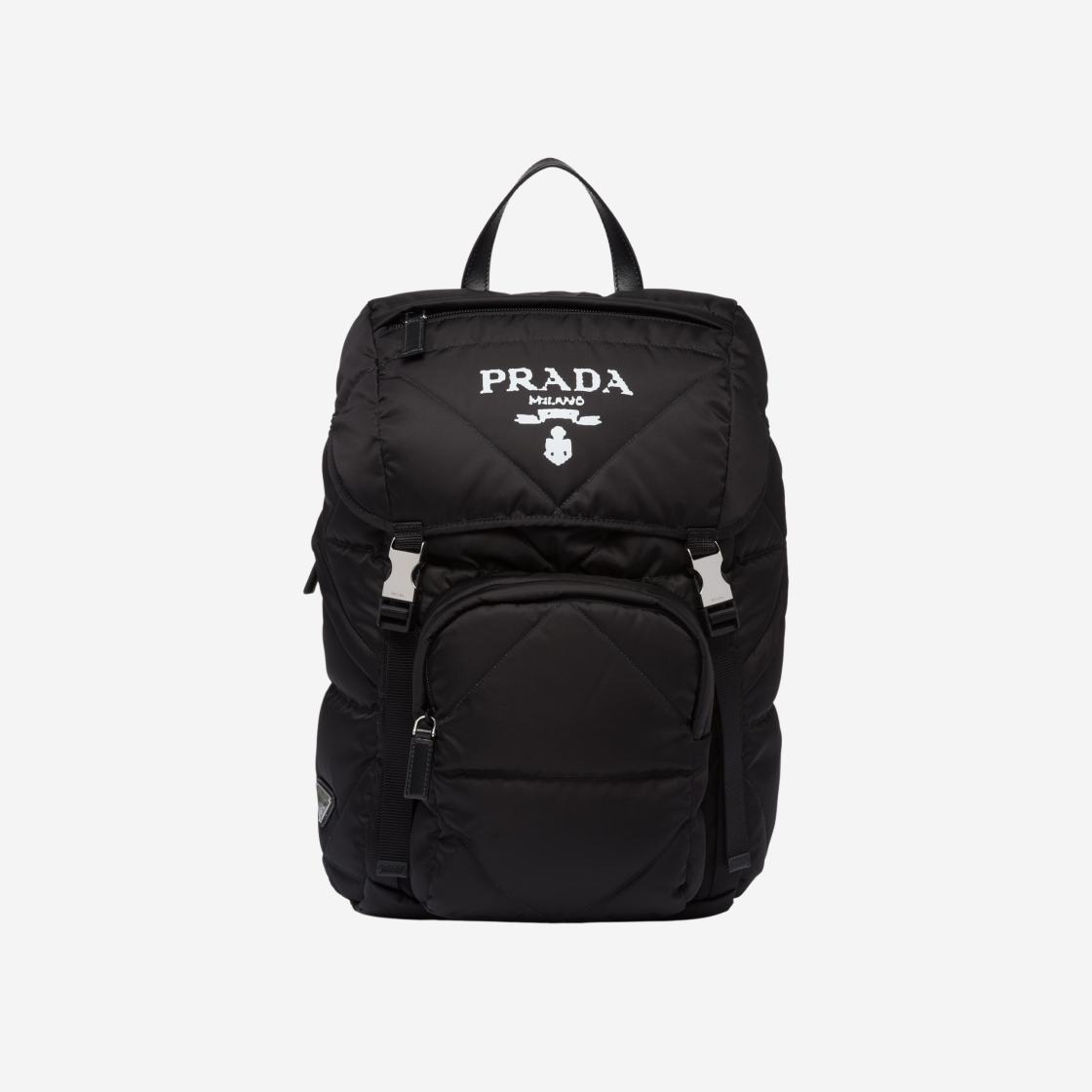 프라다 리나일론 패딩 백팩 후드 블랙 | Prada | KREAM