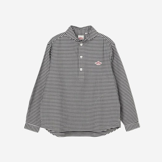 단톤 옥스포드 라운드 칼라 풀오버 숏슬리브 셔츠 네이비 깅엄 | Danton | KREAM