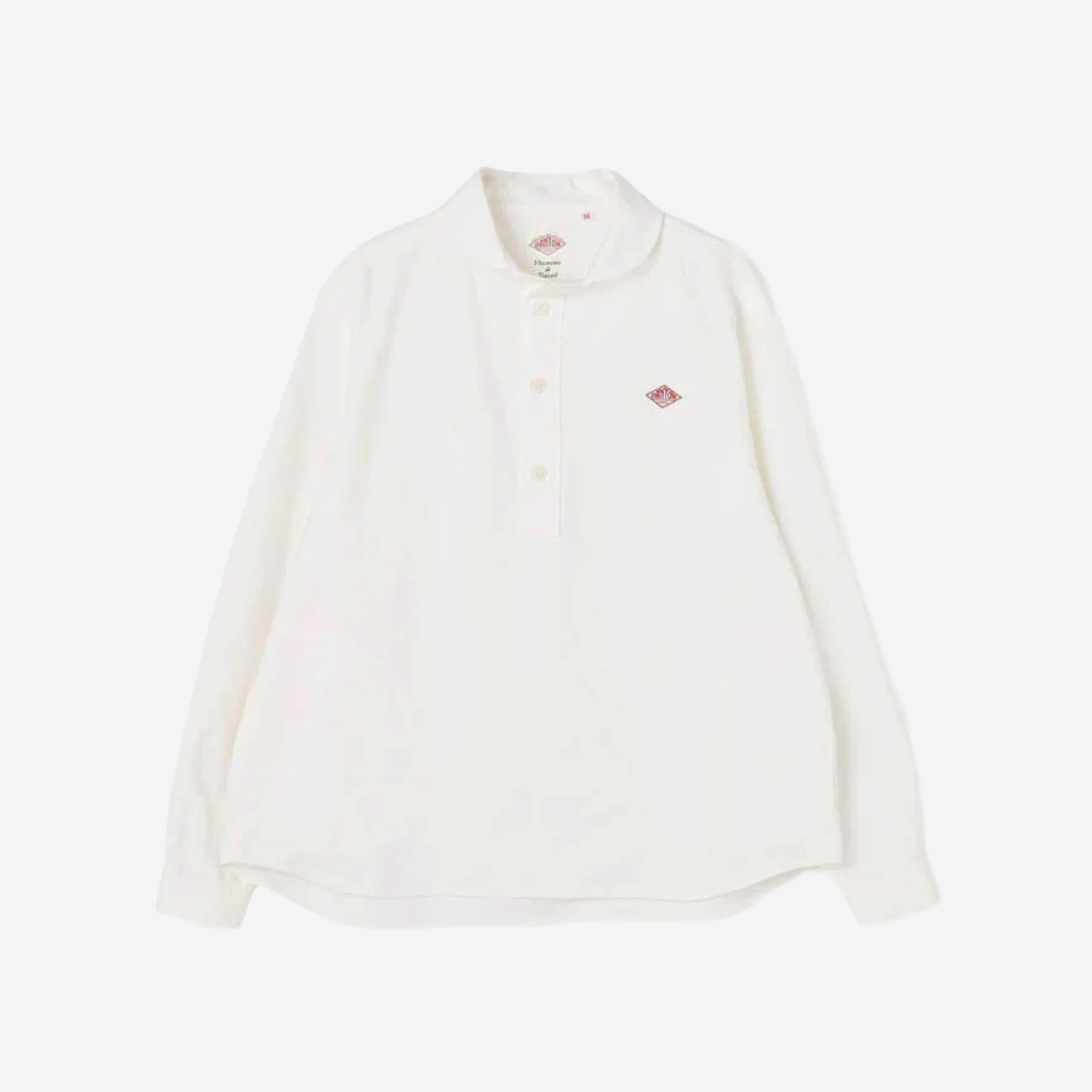 (W) 단톤 플레인 옥스포드 라운드 칼라 풀오버 셔츠 화이트 | Danton | KREAM