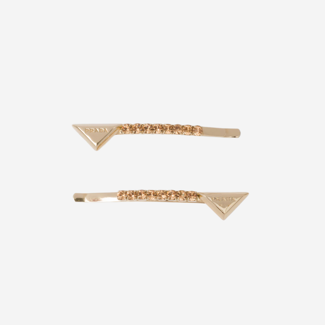 (W) 프라다 엠벨리시드 브래스 헤어 클립 골드 토파즈 라이트 | Prada | KREAM