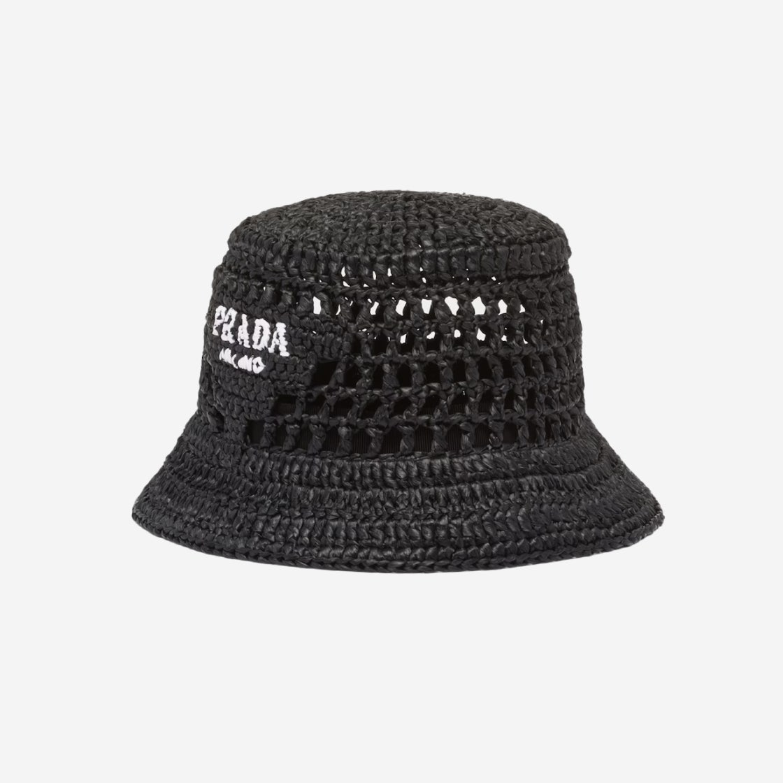 프라다 라피아 버킷햇 블랙 | Prada | KREAM