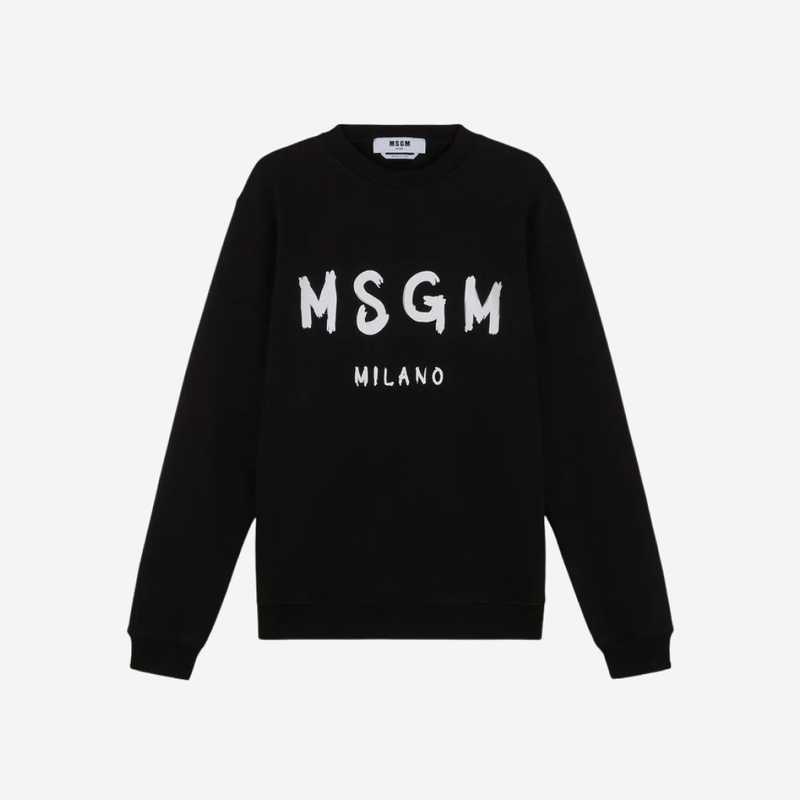 엠에스지엠 브러쉬드 로고 롱슬리브 코튼 스웨트셔츠 블랙 | MSGM | KREAM