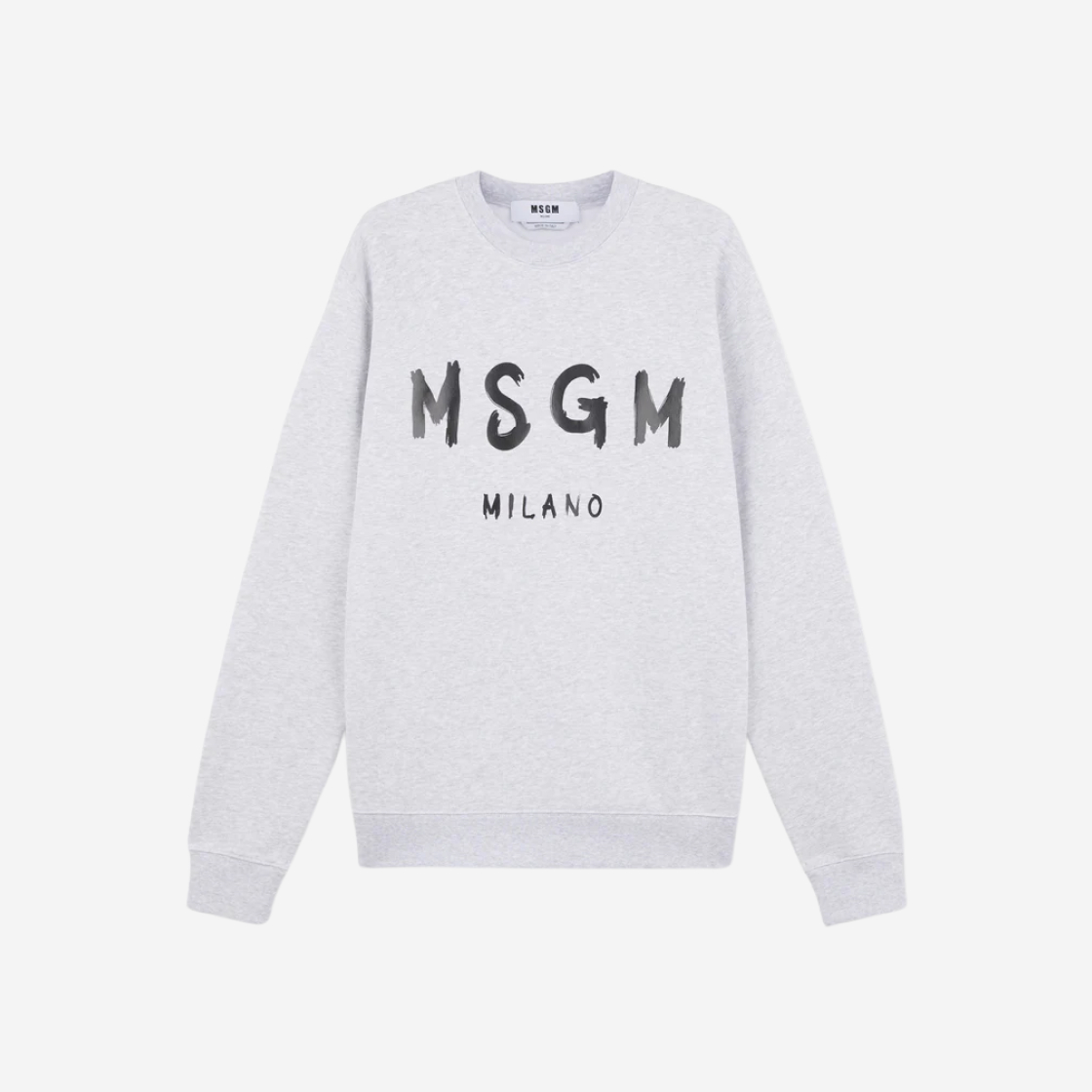엠에스지엠 브러쉬드 로고 롱슬리브 코튼 스웨트셔츠 라이트 그레이 | MSGM | KREAM