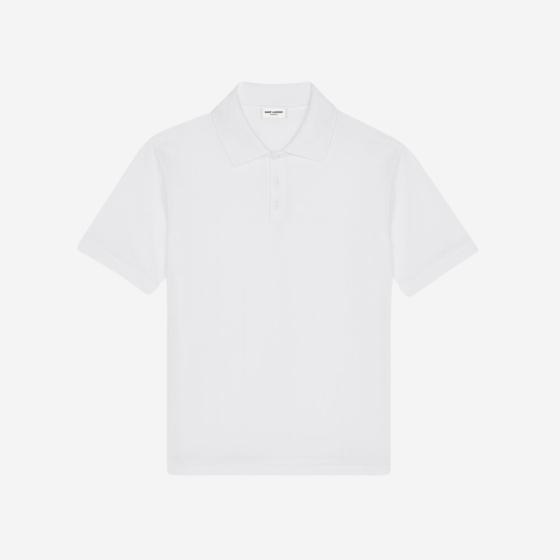 생로랑 코튼 피케 모노그램 폴로 셔츠 화이트 Saint Laurent Kream
