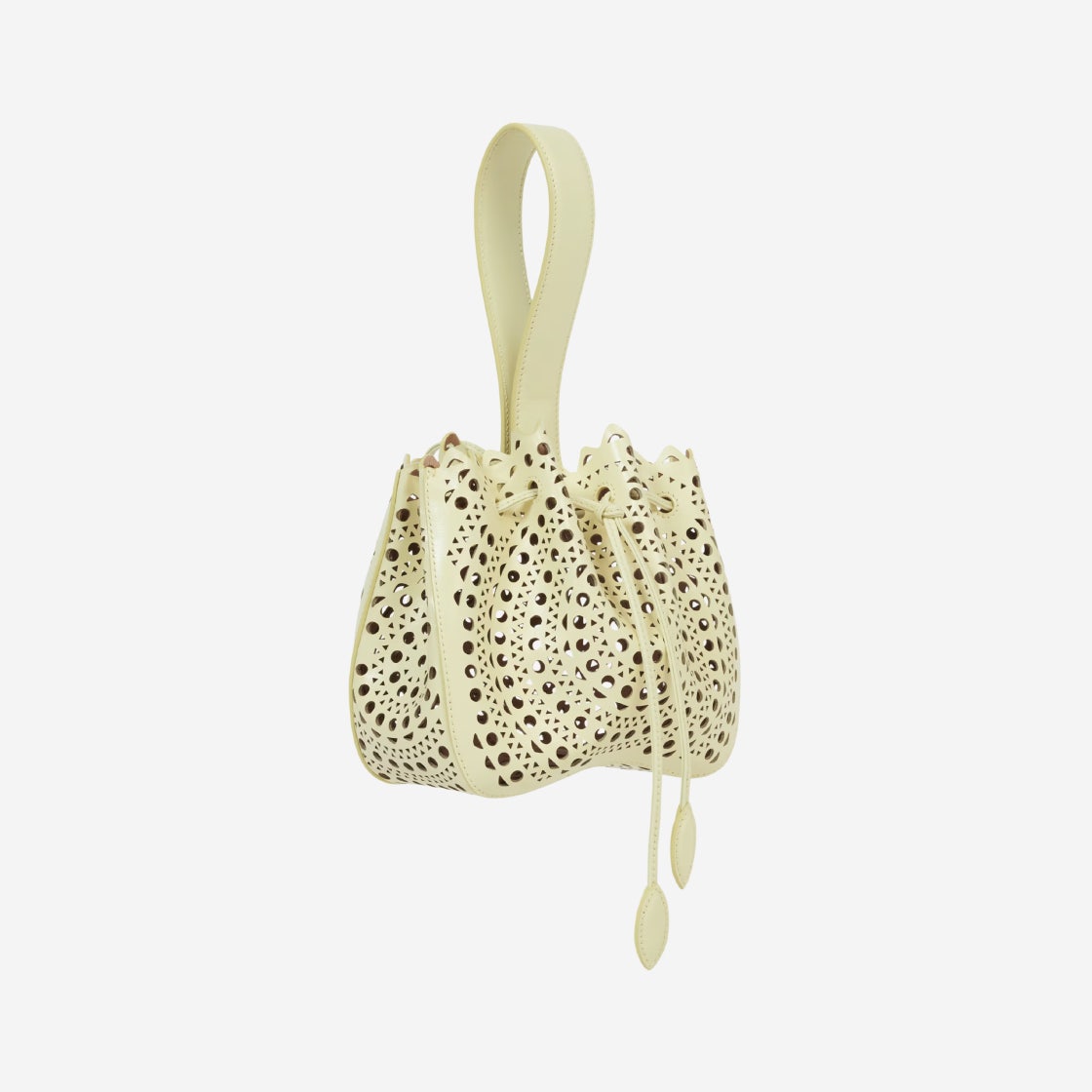 알라이아 뉴 비엔 럭스 카프스킨 로즈 마리 백 옐로우 | Alaia | KREAM