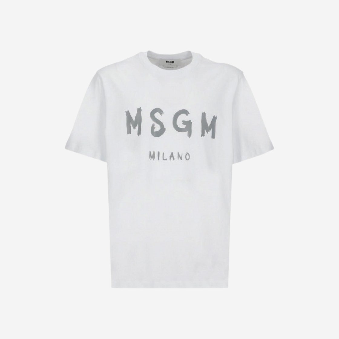 엠에스지엠 브러쉬드 로고 코튼 티셔츠 화이트 | MSGM | KREAM