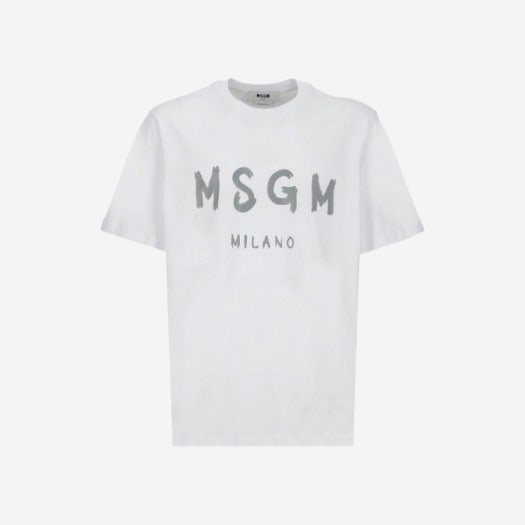엠에스지엠 브러쉬드 로고 코튼 티셔츠 블랙 | MSGM | KREAM