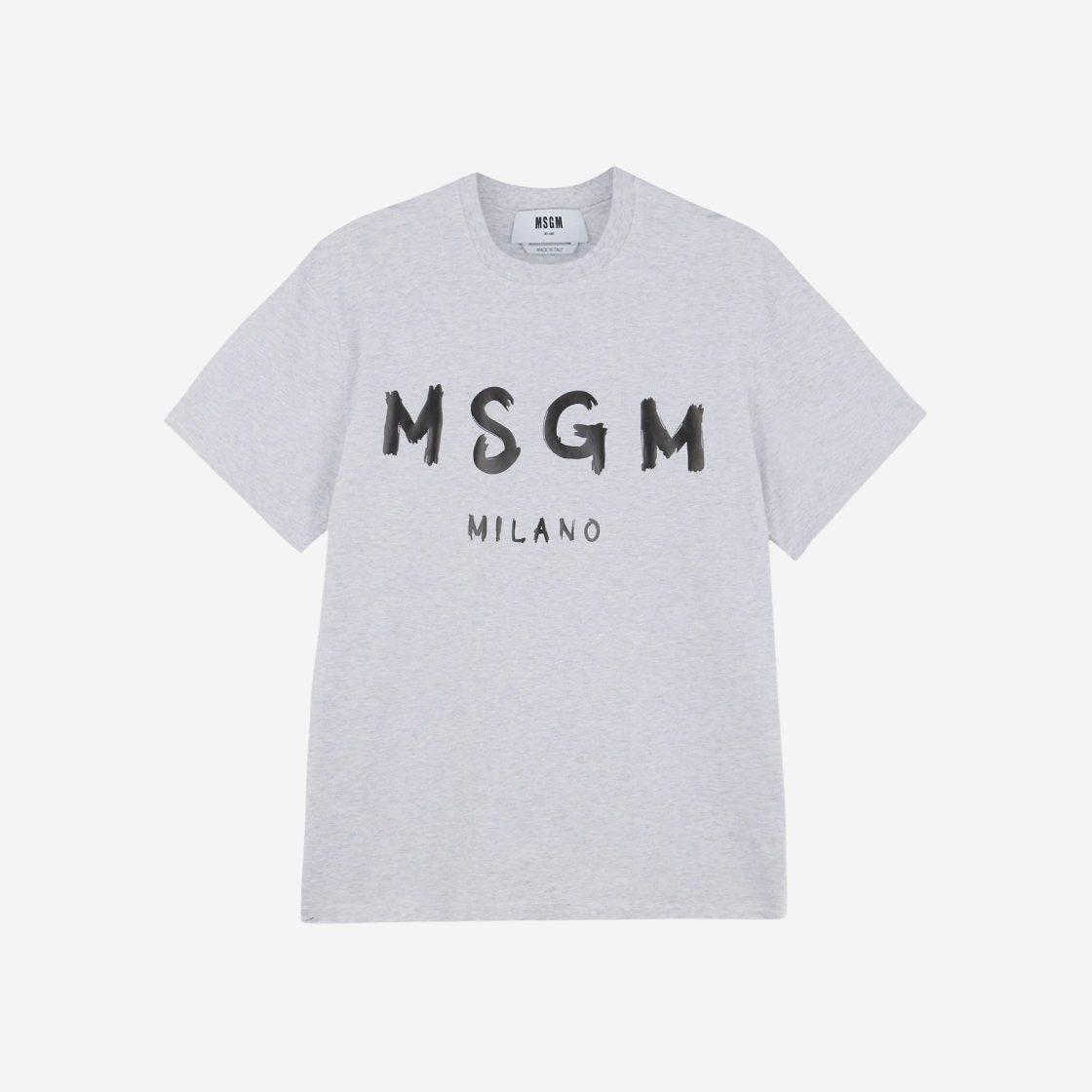 엠에스지엠 브러쉬드 로고 코튼 티셔츠 그레이 | MSGM | KREAM