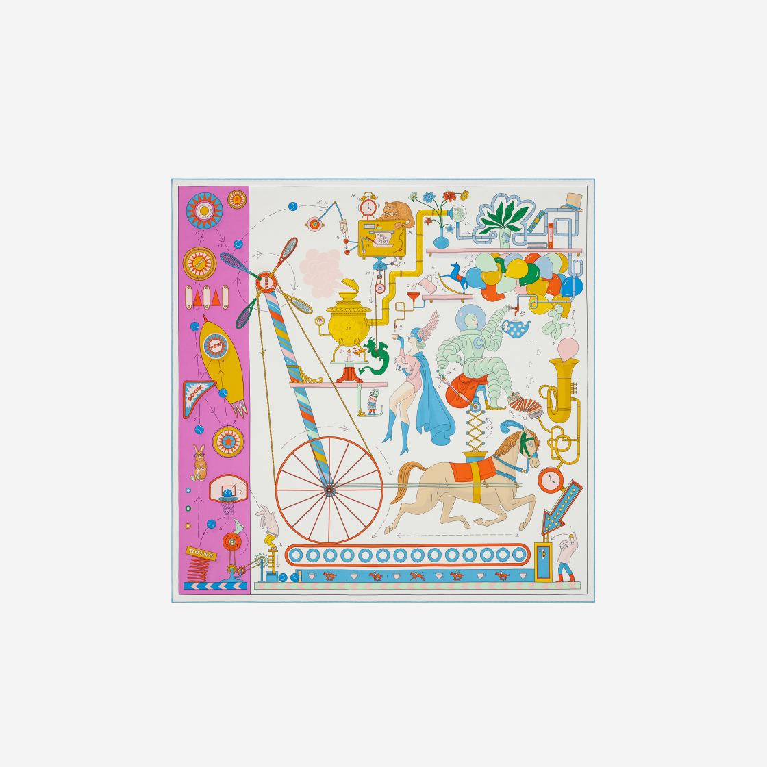 (W) 에르메스 티 포 투 스카프 90 블랑 시클라멘 멀티꼴로르 | Hermes | KREAM