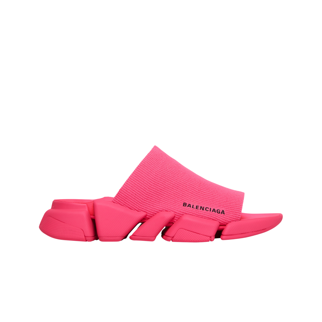 (W) 발렌시아가 스피드 2.0 리사이클 니트 슬라이드 샌들 플루오 핑크 | Balenciaga | KREAM