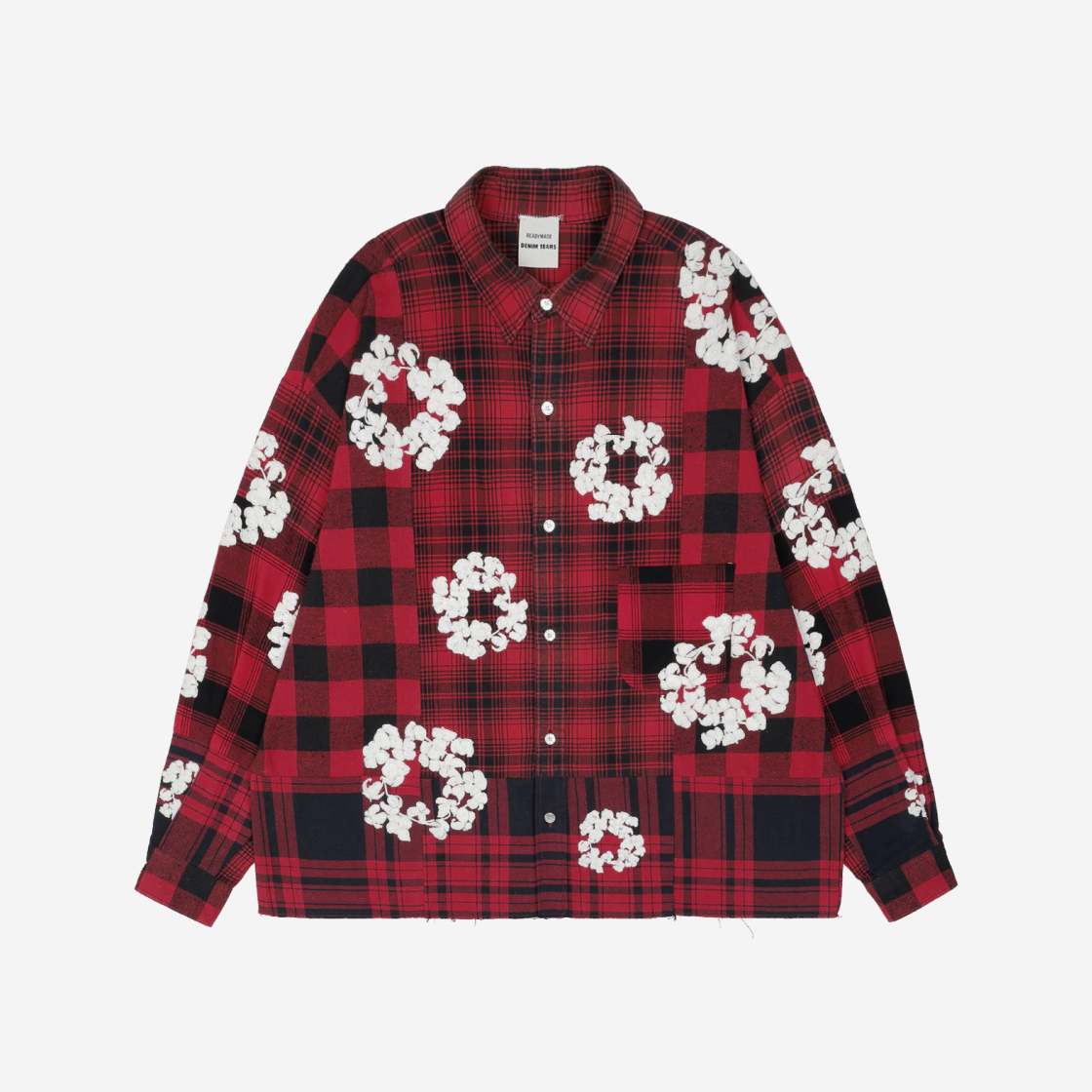 데님 티어스 x 레디메이드 코튼 리쓰 체크 셔츠 레드 | Denim Tears | KREAM