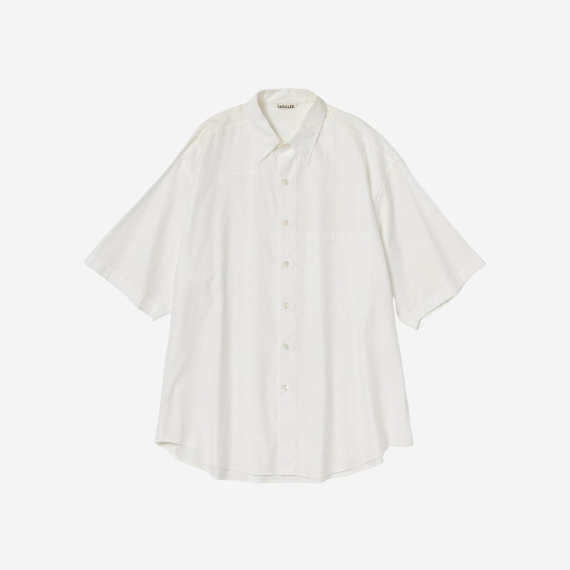 오라리 워시드 핀스 트윌 빅 하프 슬리브 셔츠 화이트- 23SS | Auralee | KREAM