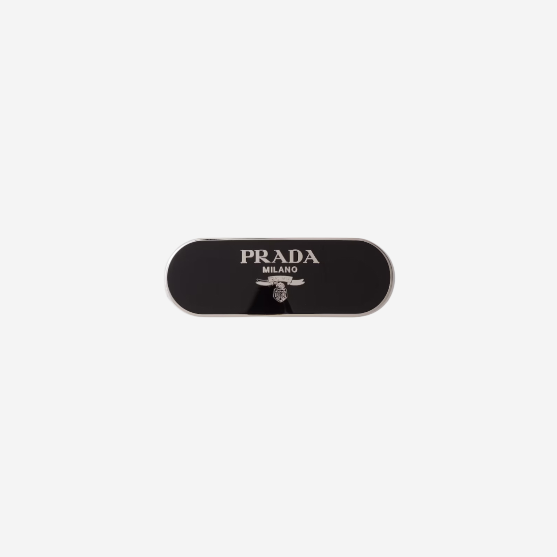 (W) 프라다 메탈 헤어 클립 블랙 | Prada | KREAM