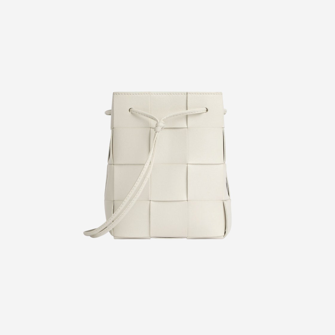 보테가 베네타 스몰 레더 카세트 버킷백 화이트 Bottega Veneta Kream