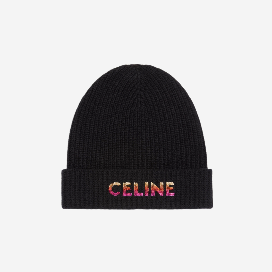 셀린느 립드 울 자수 비니 블랙 | Celine | KREAM