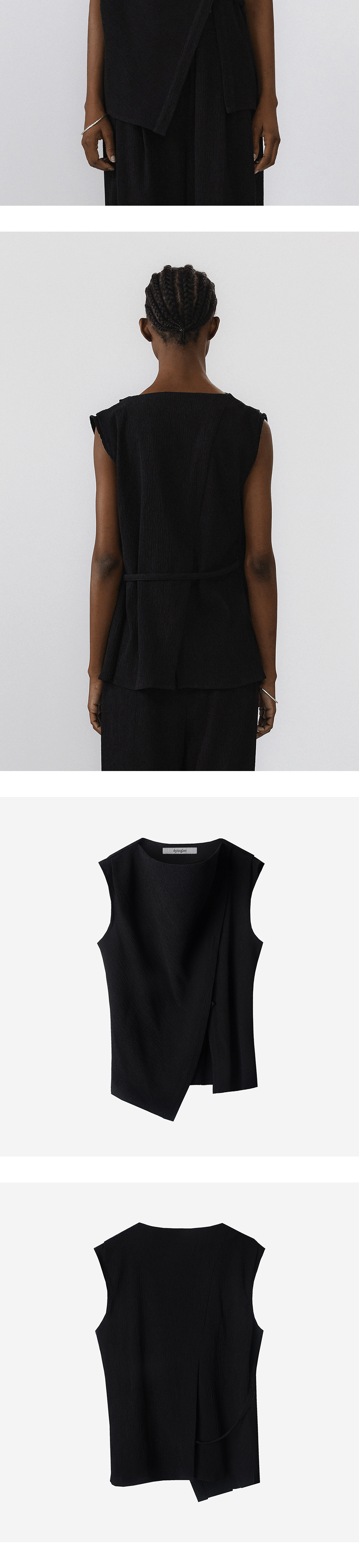 에핑글러 우먼 링클 드레이핑 탑 블랙 | Epingler | KREAM