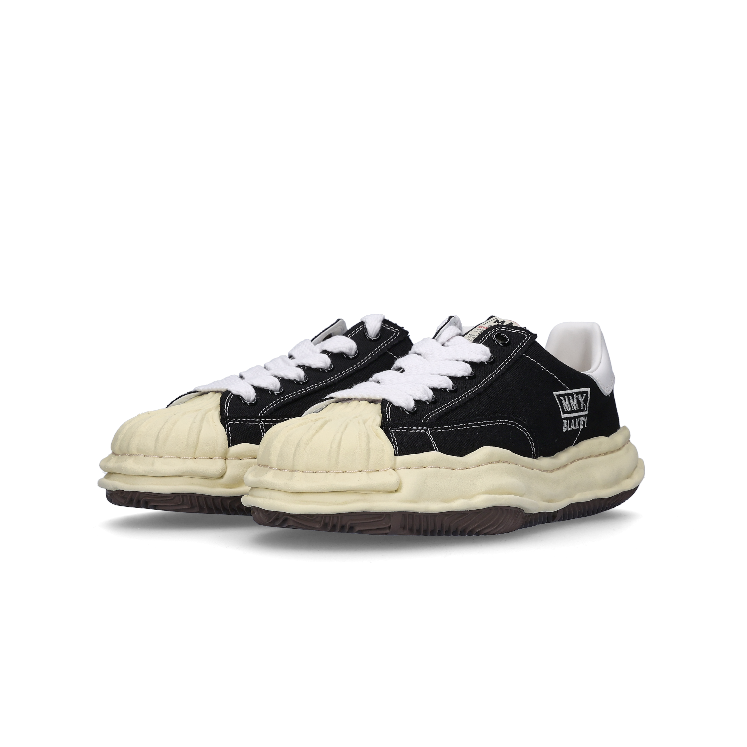 메종 미하라 야스히로 블레이키 VL OG 솔 캔버스 로우탑 스니커즈 블랙 | KREAM