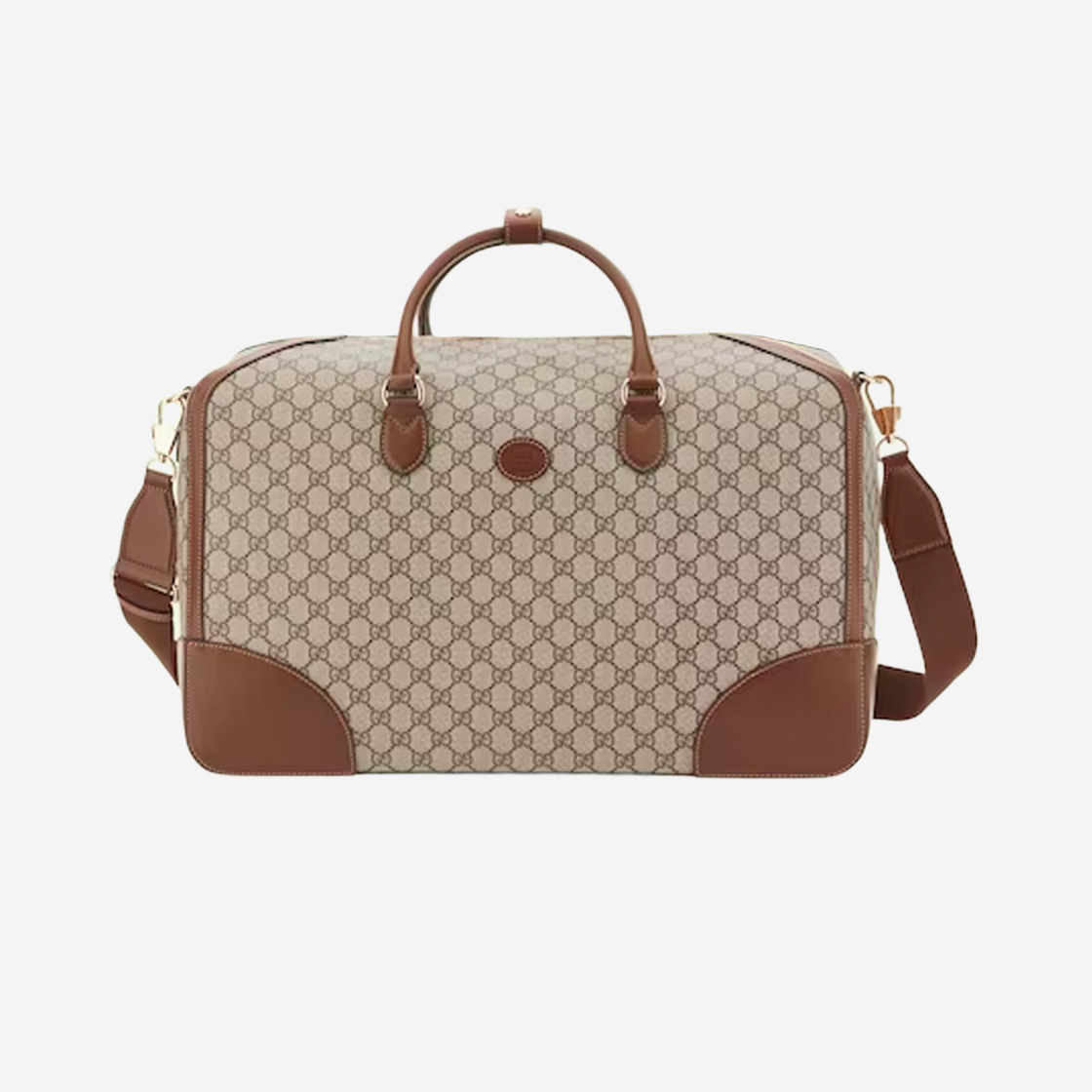 구찌 라지 더플백 인터로킹 G 베이지 에보니 GG 슈프림 | Gucci | KREAM