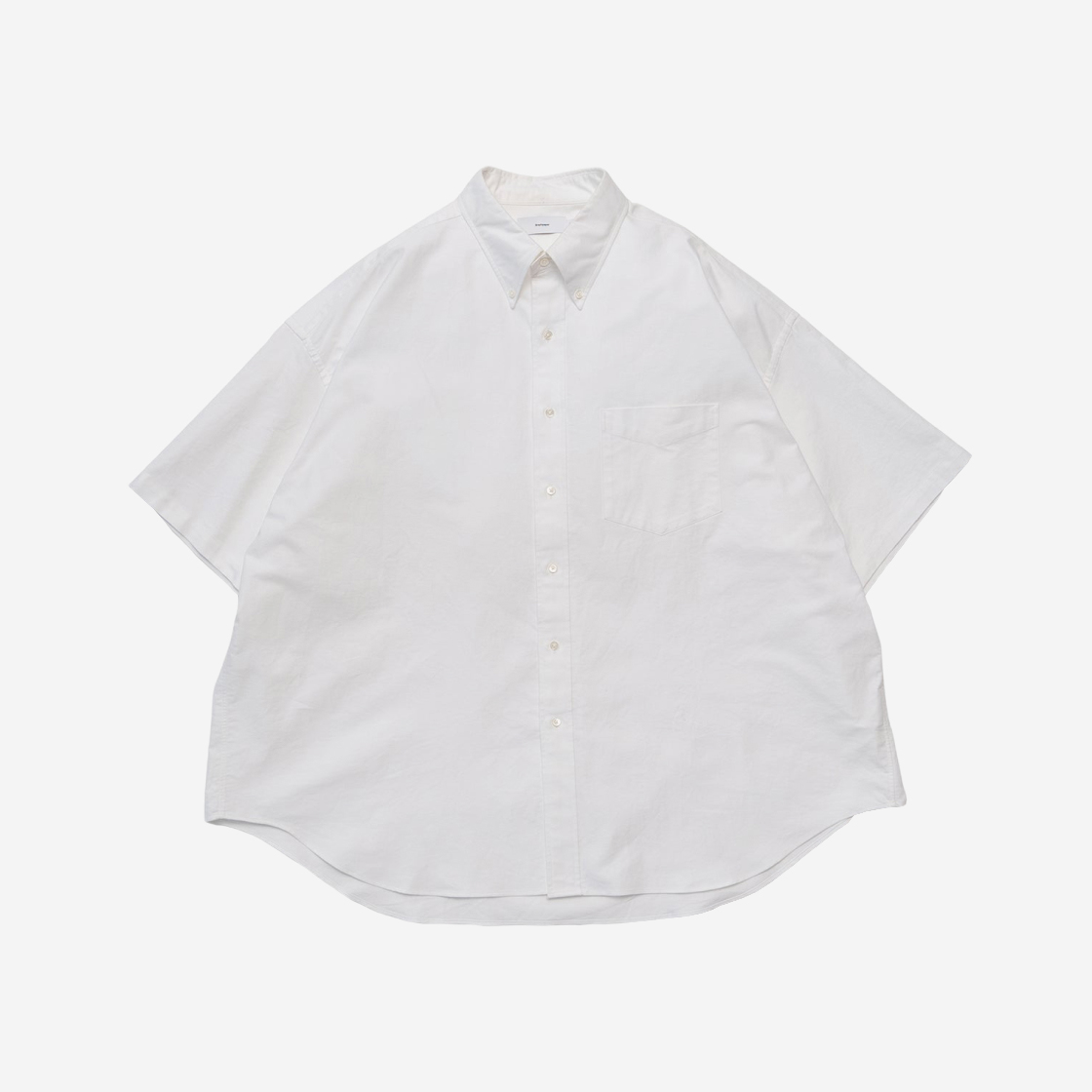 그라프페이퍼 옥스포드 숏슬리브 오버사이즈 B.D 셔츠 화이트 | Graphpaper | KREAM