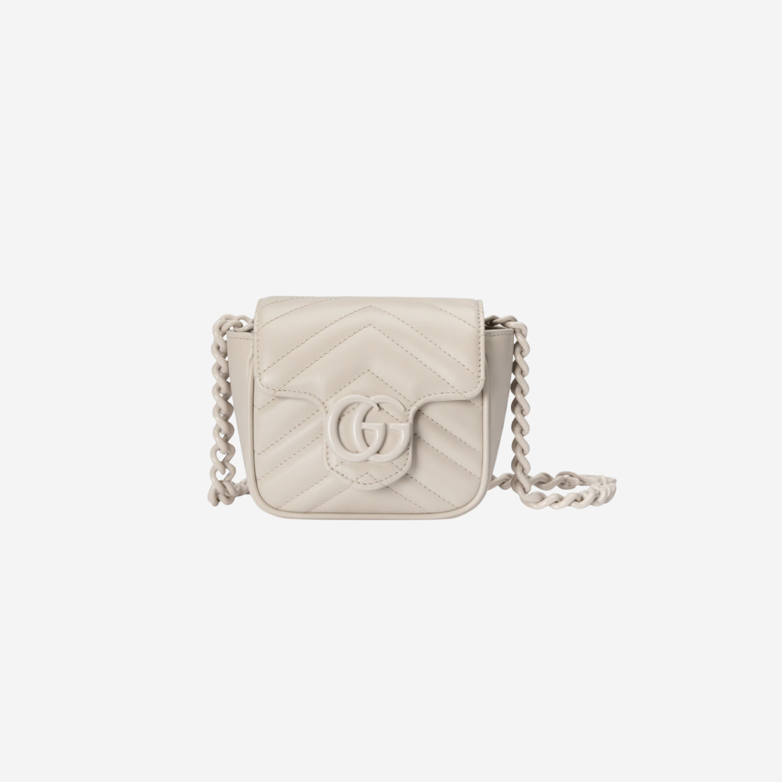 구찌 GG 마몽 마틀라세 벨트 백 화이트 레더 | Gucci | KREAM