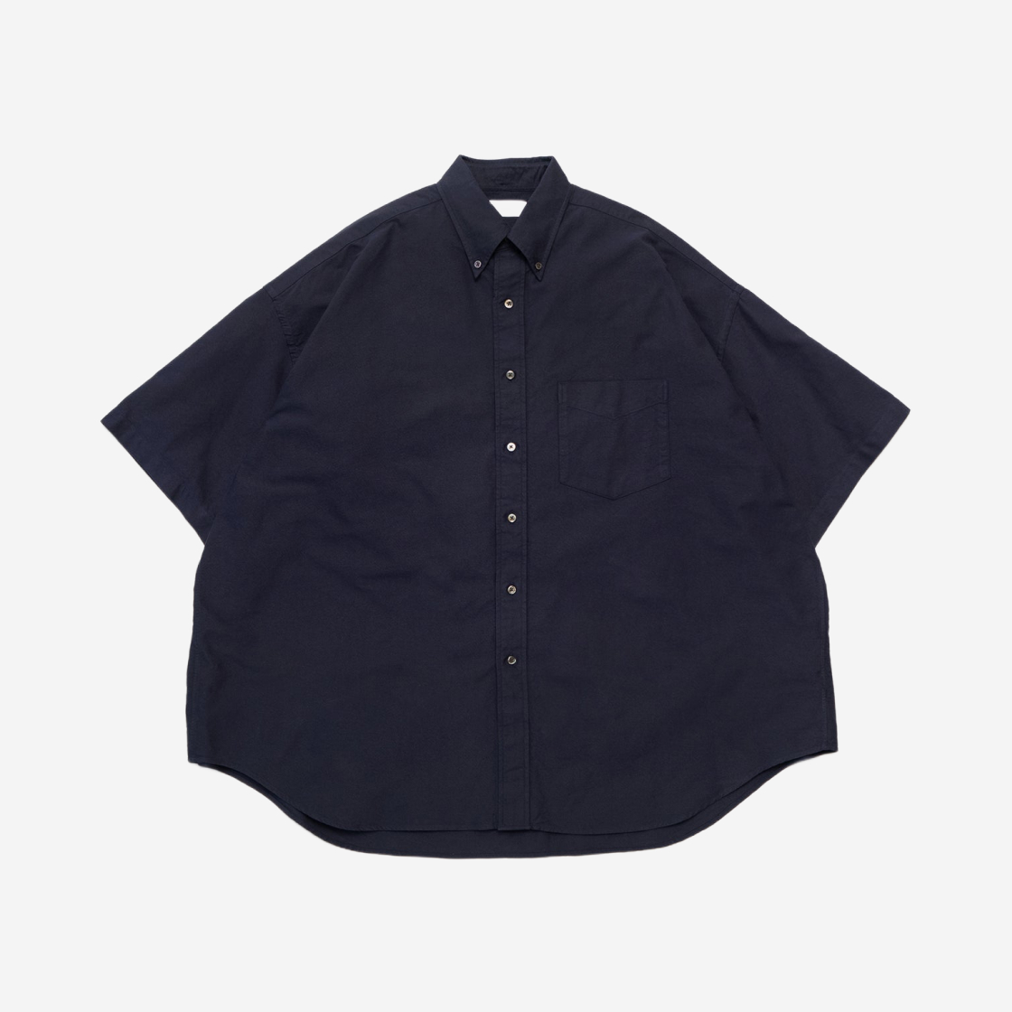 그라프페이퍼 옥스포드 숏슬리브 오버사이즈 B.D 셔츠 네이비 | Graphpaper | KREAM