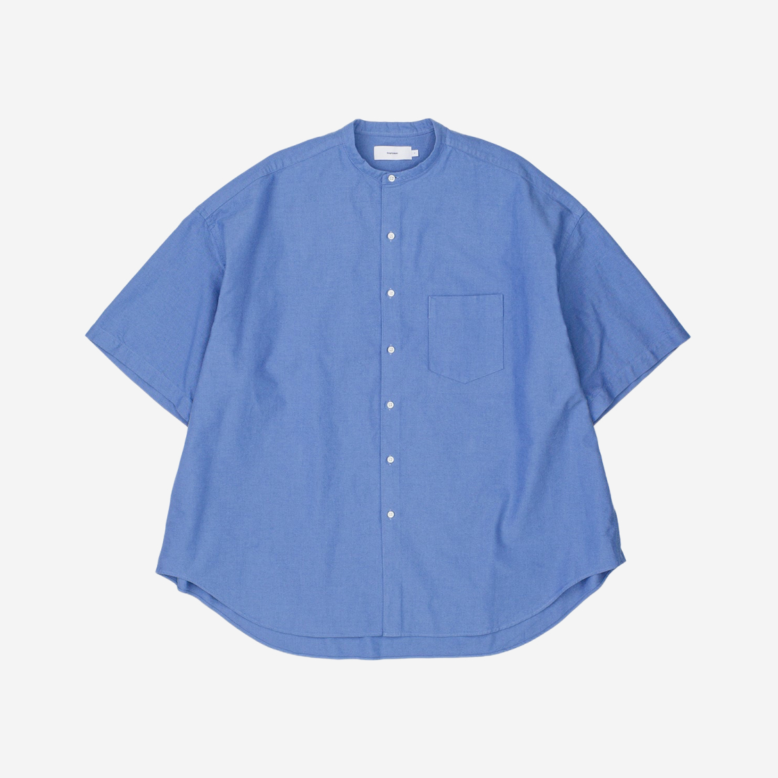 그라프페이퍼 옥스포드 숏슬리브 오버사이즈 밴드 칼라 셔츠 삭스 | Graphpaper | KREAM