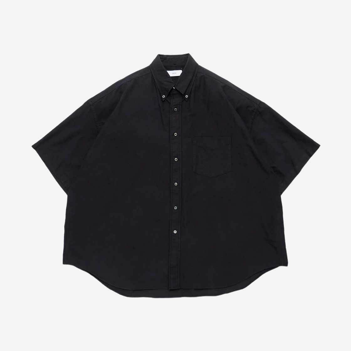 그라프페이퍼 옥스포드 숏슬리브 오버사이즈 B.D 셔츠 블랙 | Graphpaper | KREAM