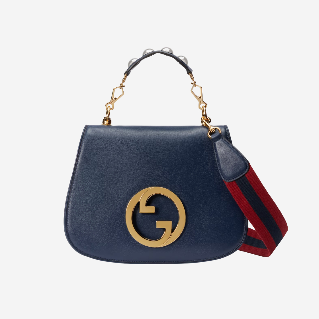 구찌 블론디 스몰 탑 핸들 백 블루 레더 | Gucci | KREAM