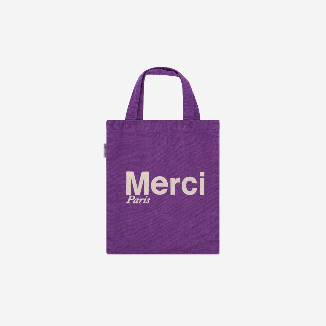 메르시 코튼 토트백 미니 퍼플 에크루 | Merci | KREAM