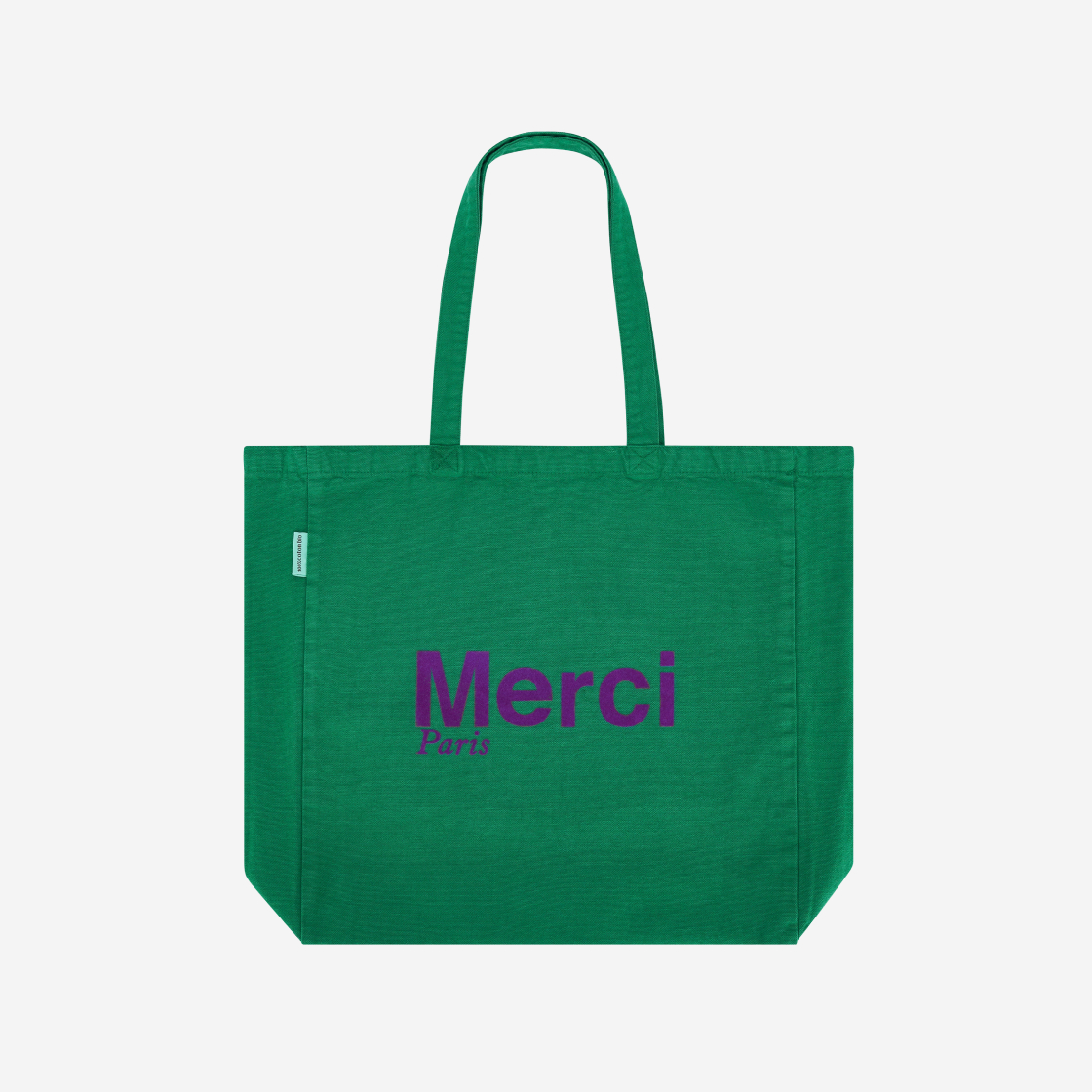 메르시 코튼 토트백 라지 그린 퍼플 | Merci | KREAM