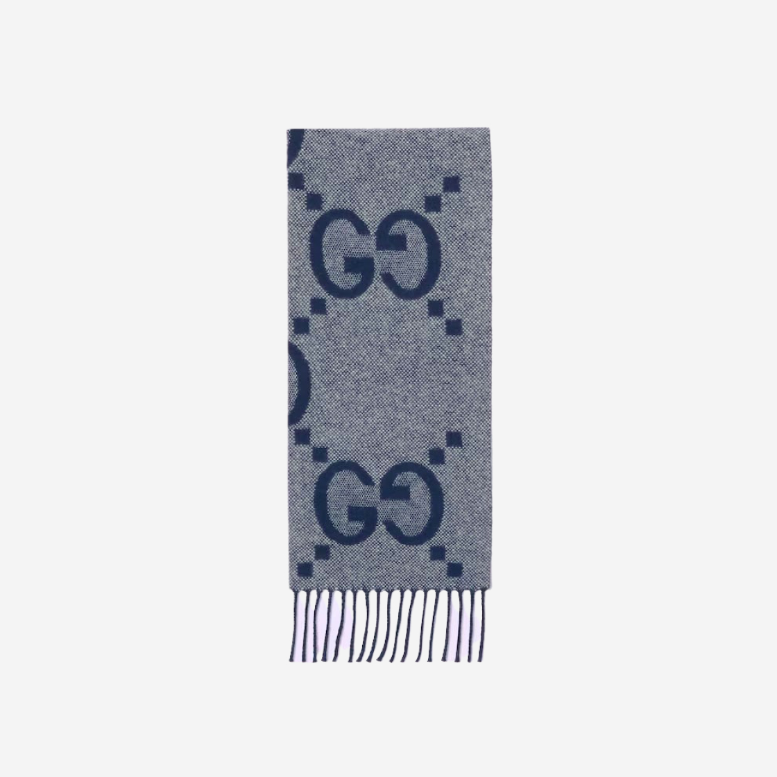 구찌 GG 캐시미어 자카드 스카프 네이비 블루 아이보리 | Gucci | KREAM